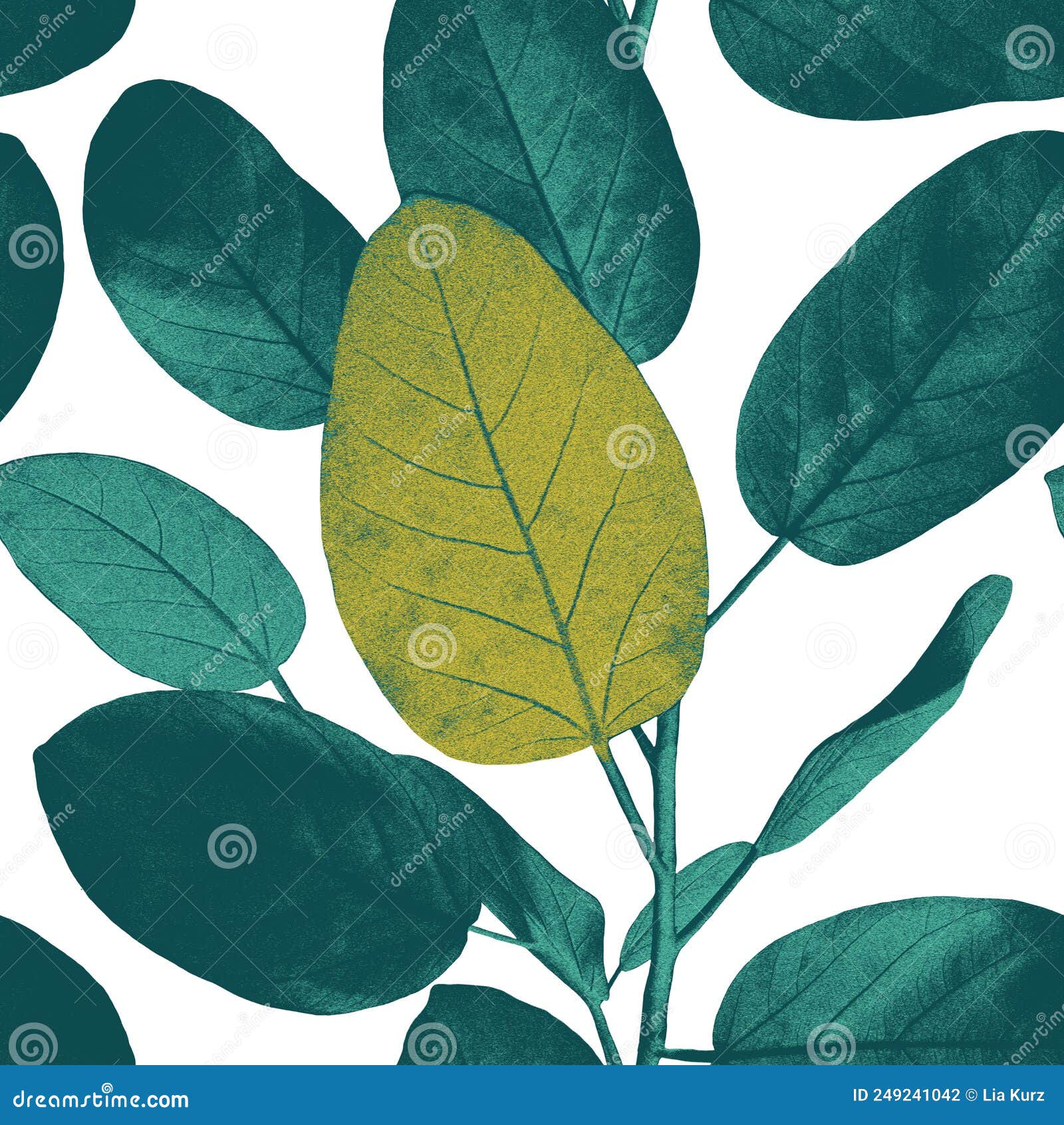 Summer Tropical Textural Leaves Seamless Pattern Vibrant Jungle Foliage ...