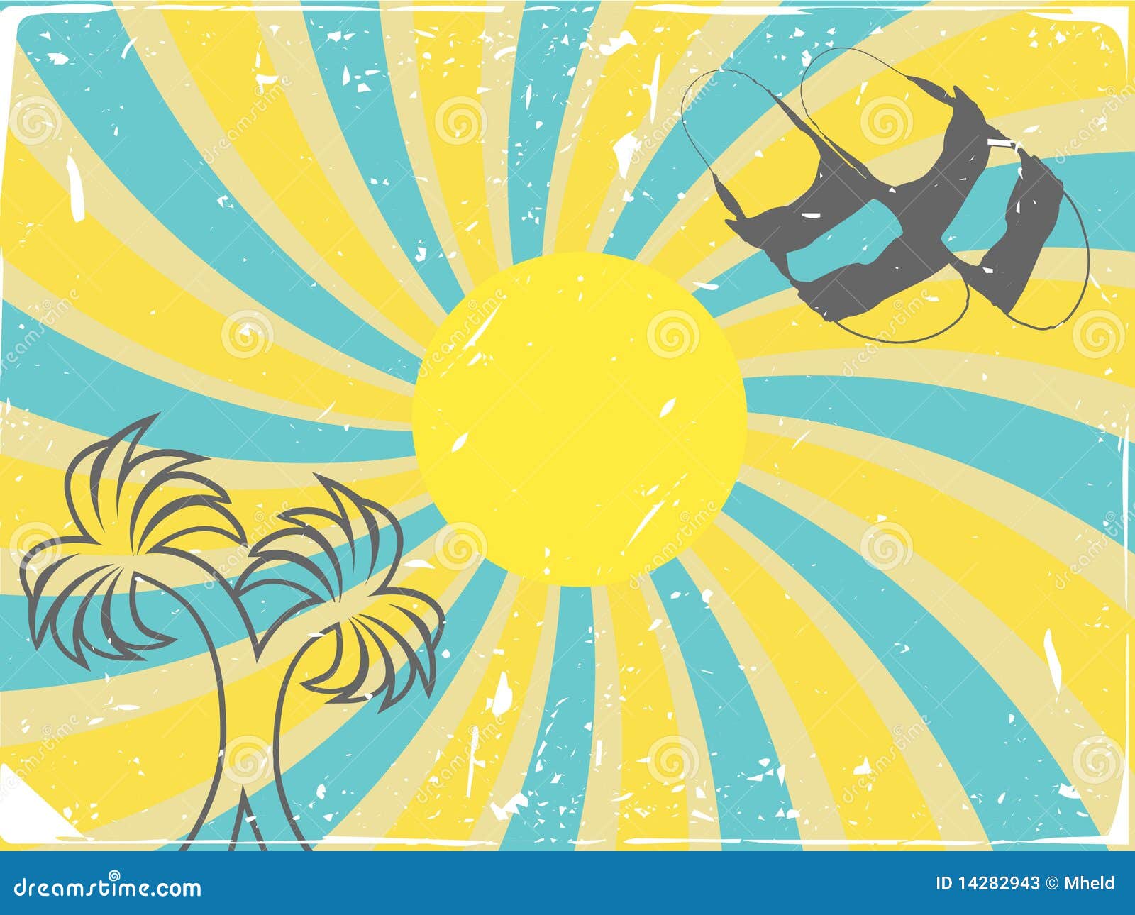 Summer Twin Palm Sandals Swirl Vector Background Stock Illustration ...