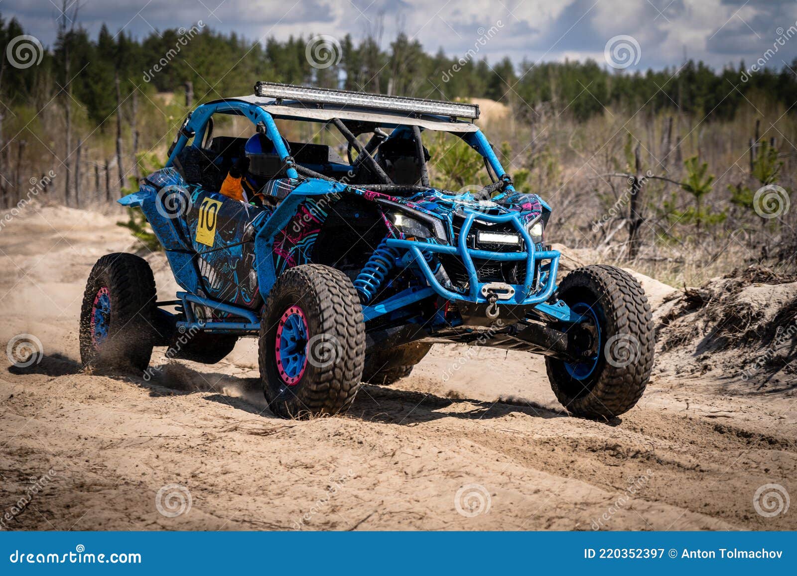 Summer UTV, ATV & Offroad Driving in Dust. Quad Racing Stock Image ...