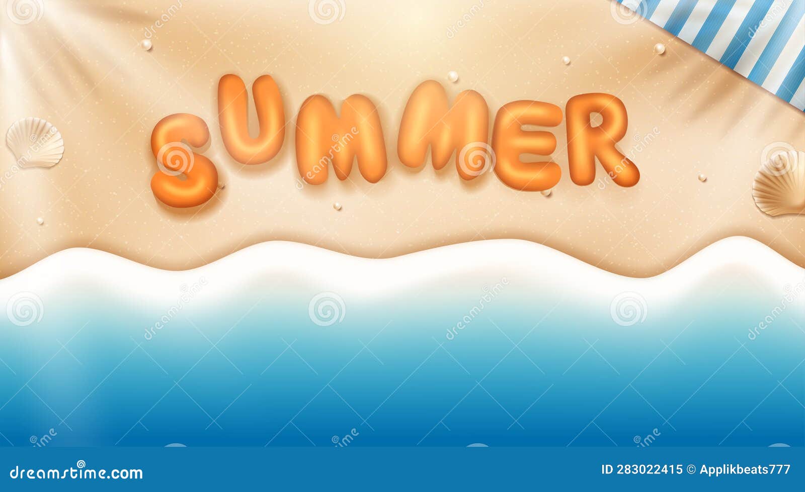 Summer Vacation Banners with Glittering Ocean and Blue Sky. Vector ...