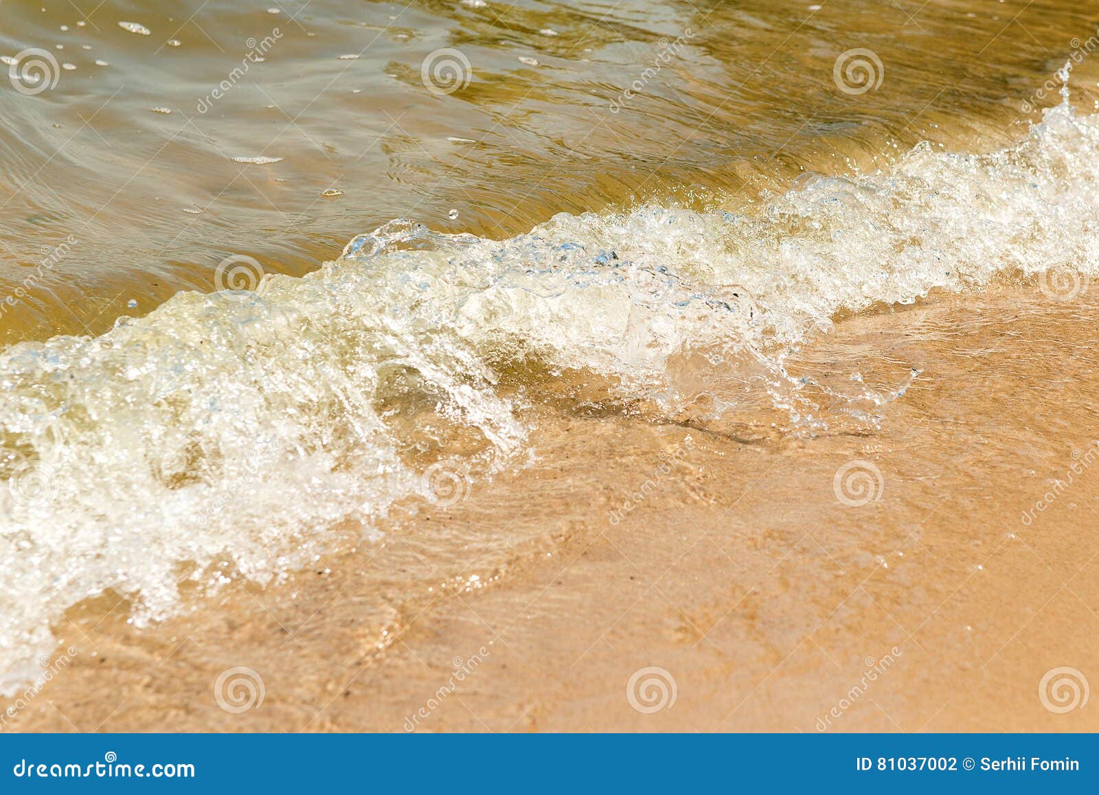 Summer Vacation at the Beach. Golden Sand. Tidal Bore. Stock Photo ...