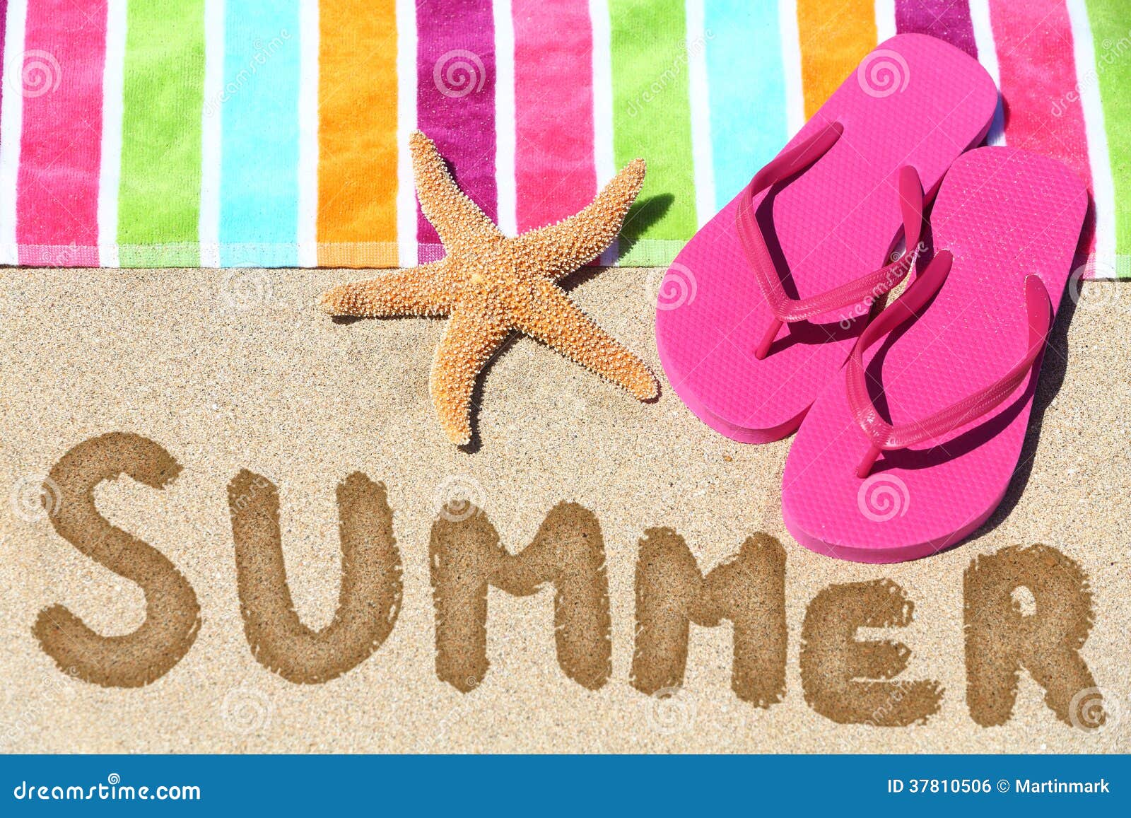 Summer Vacation Beach Travel Text Stock Photo - Image of holiday ...
