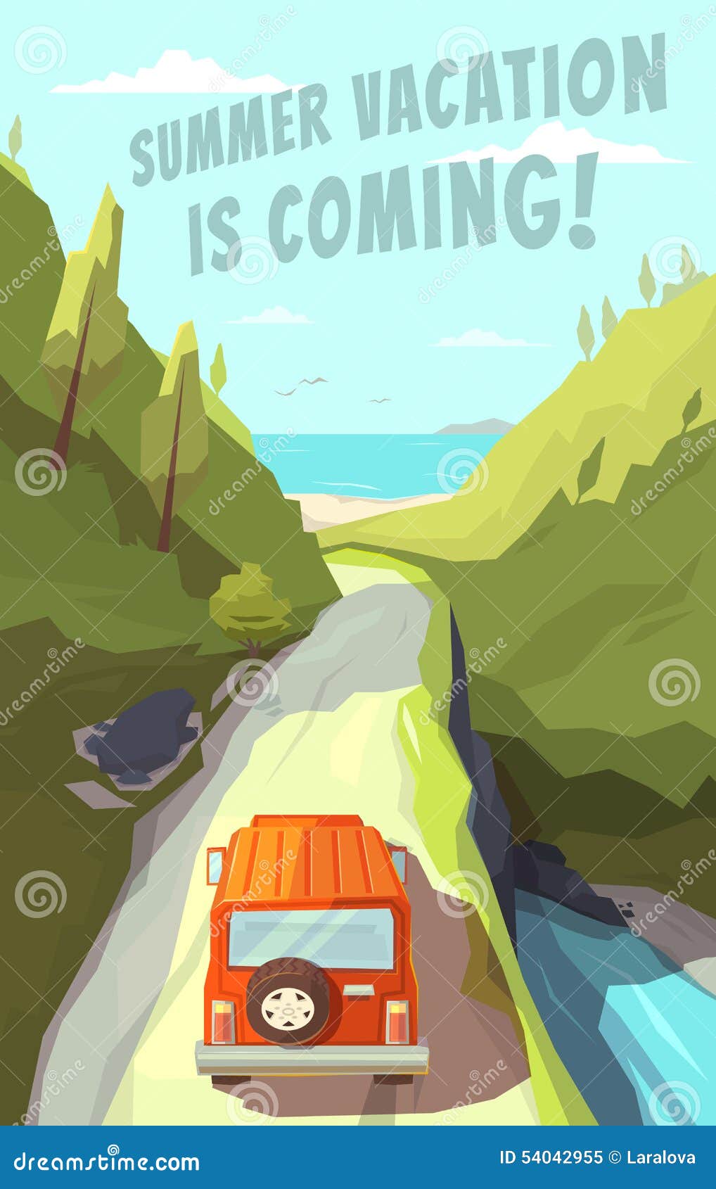Summer vacation is coming stock vector. Illustration of vacation - 54042955
