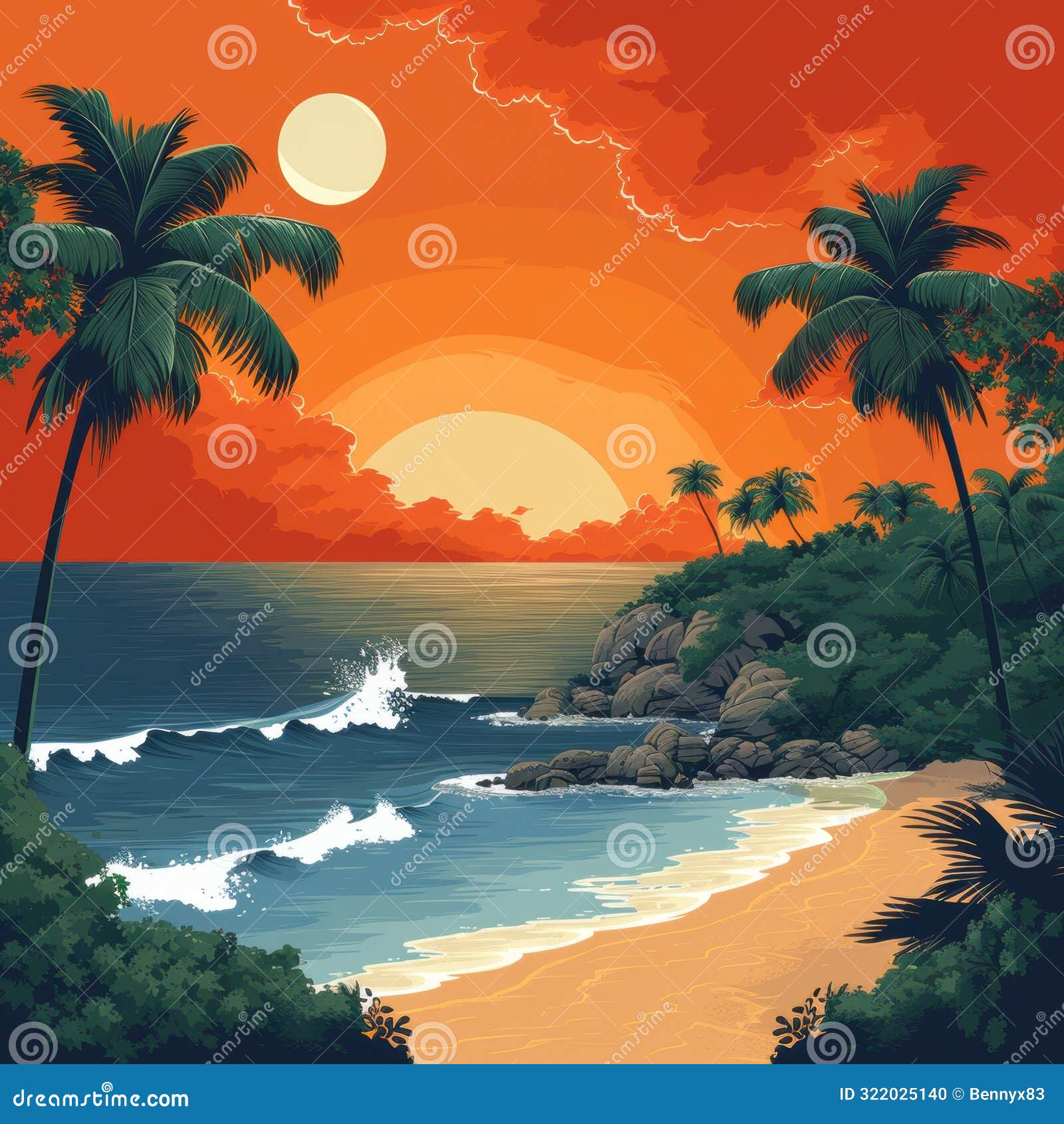 Summer Vacation Feeling Background Illustration Stock Illustration ...