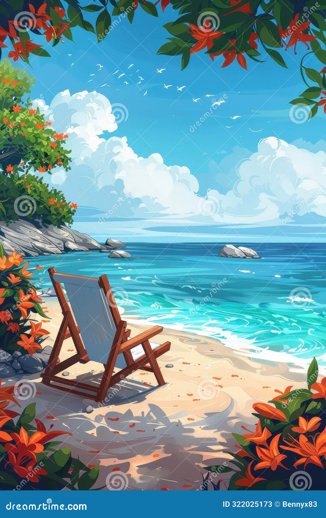 Summer Vacation Feeling Background Illustration Stock Illustration ...