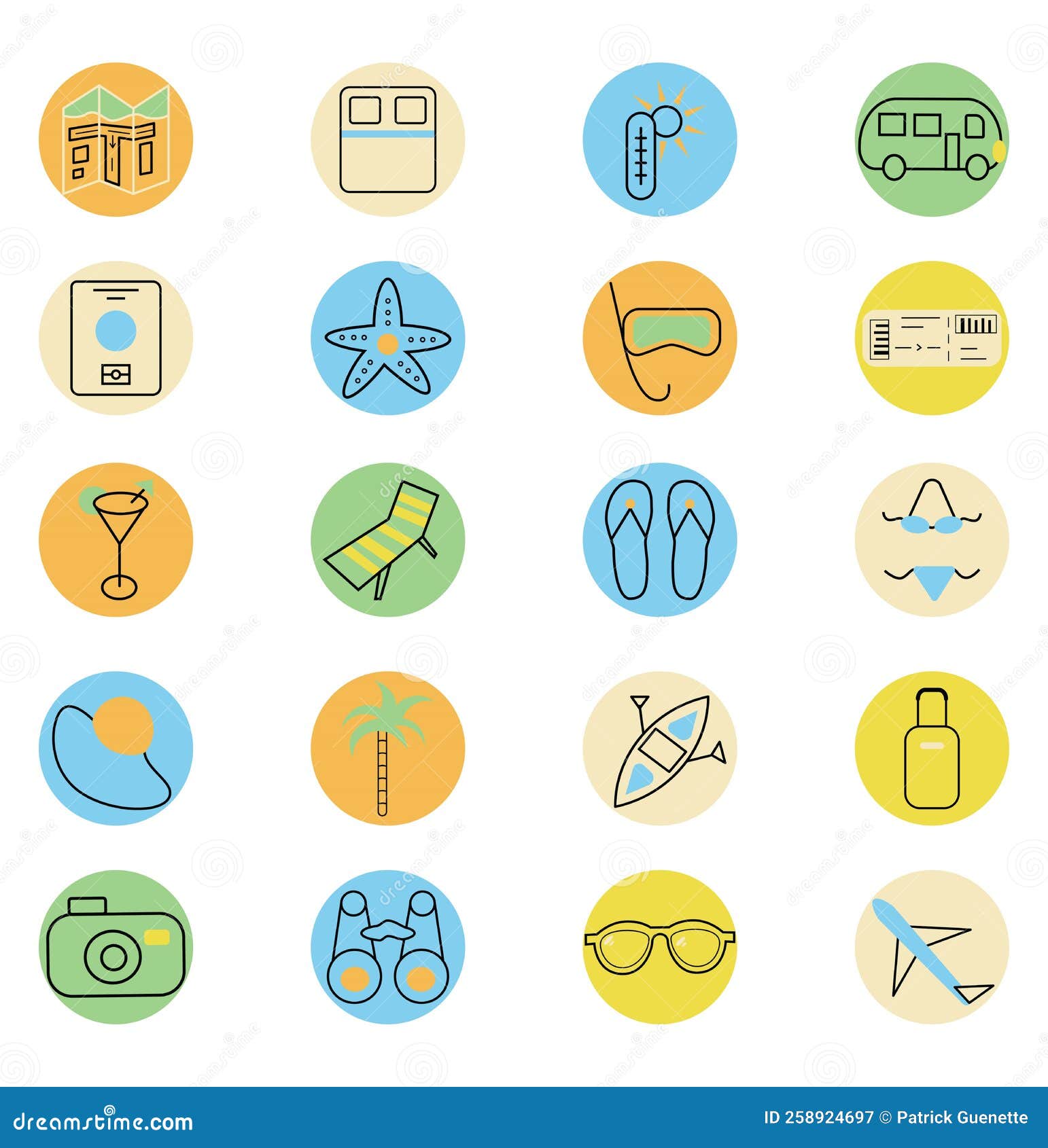 Summer Vacation , icon stock vector. Illustration of business - 258924697