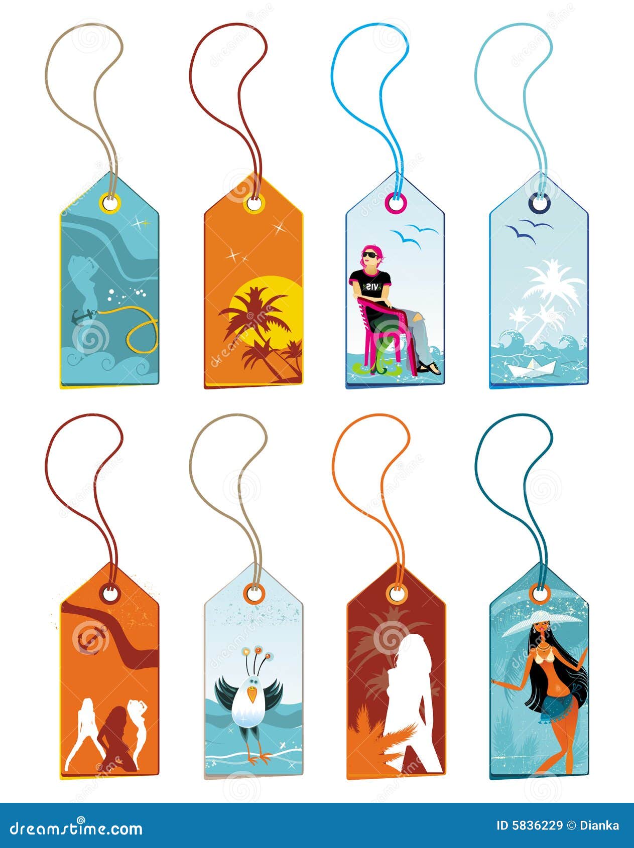 Summer Vacation tags. stock vector. Illustration of delivery - 5836229