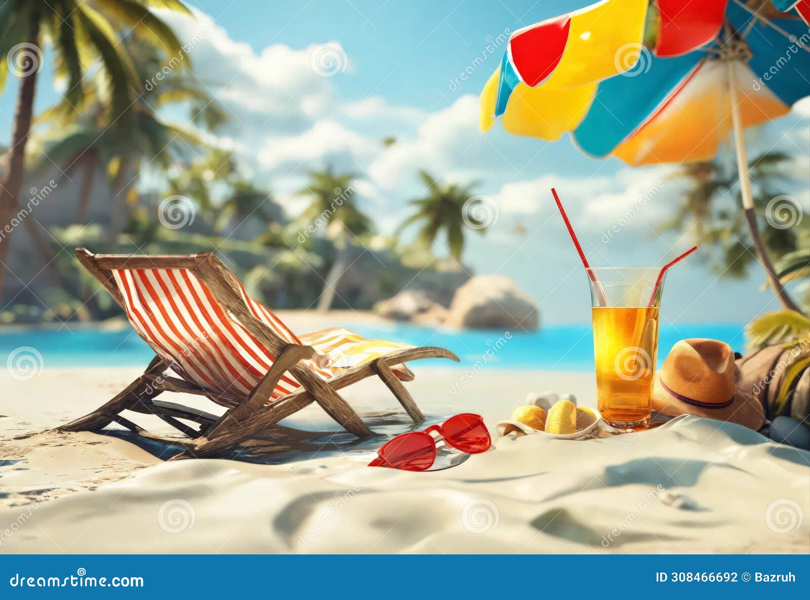 Summer vacation theme stock illustration. Illustration of relax - 308466692