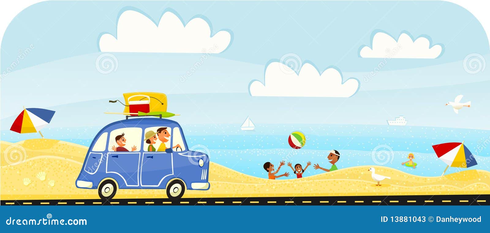 Summer Vacation Trip To the Beach Stock Vector - Illustration of beach ...