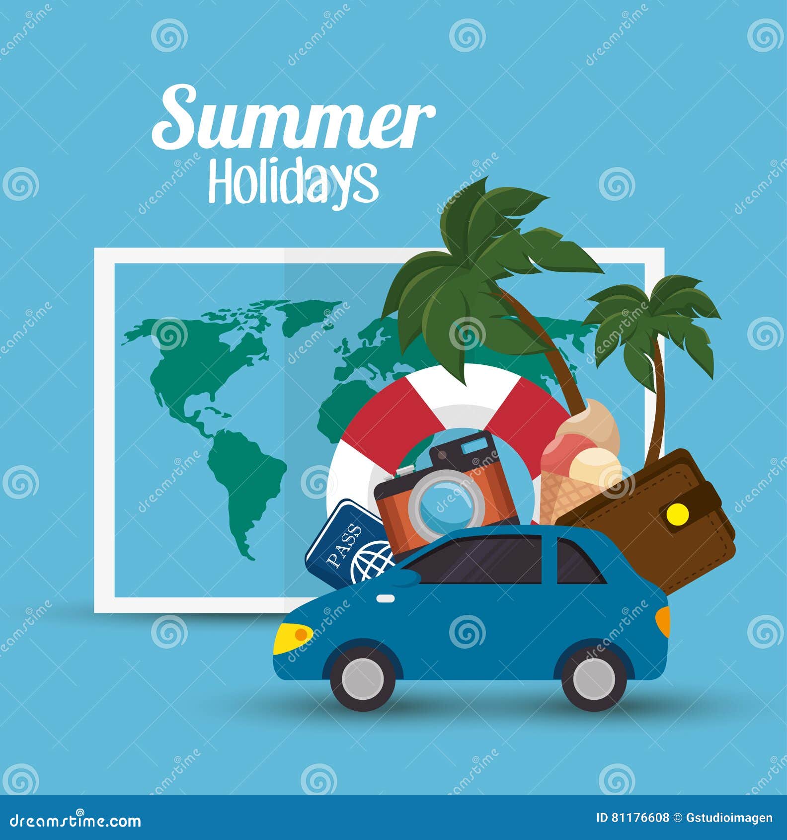 Summer Vacations Holiday Poster Stock Vector - Illustration of summer ...