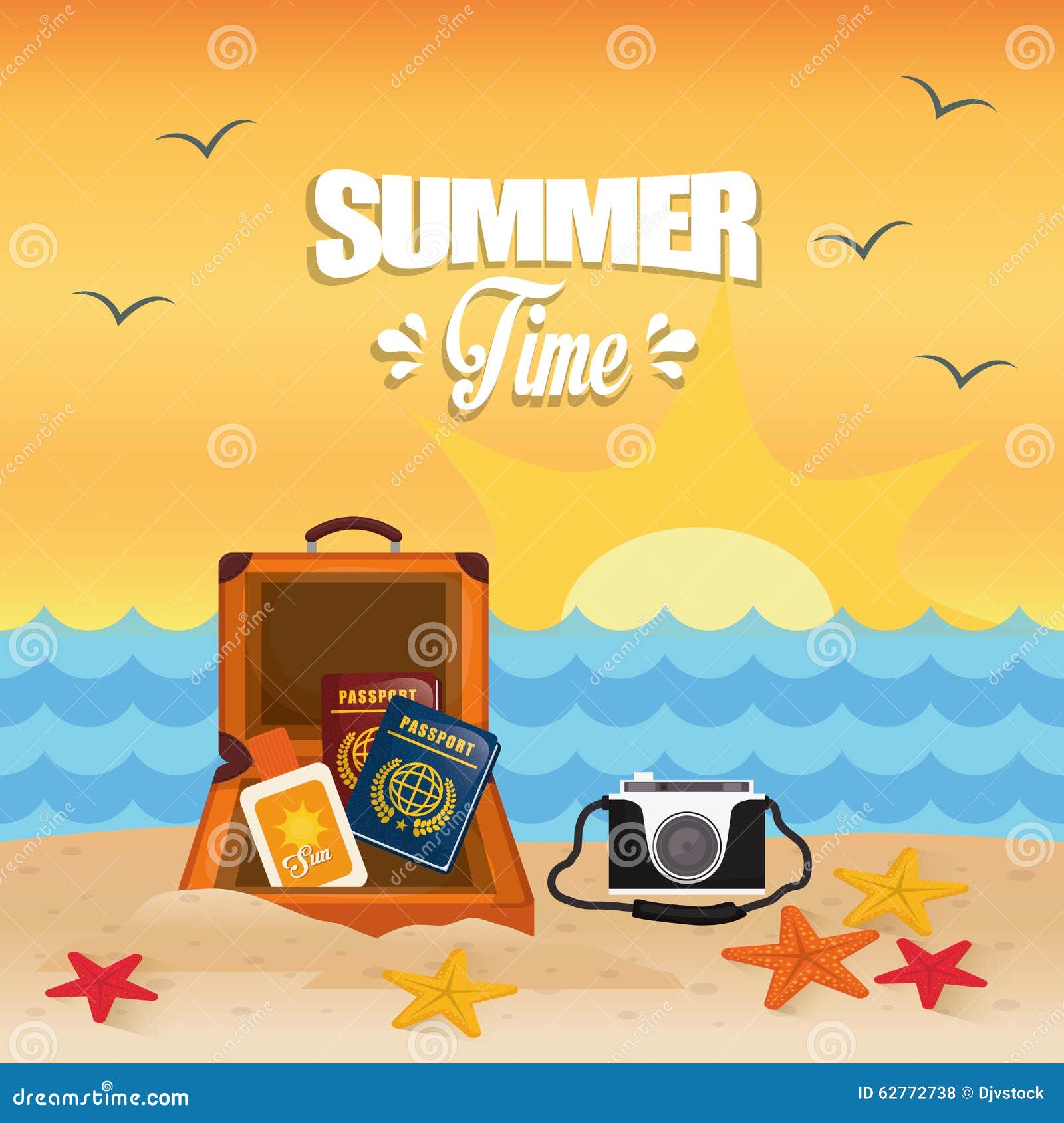 Summer, Vacations and Trave Stock Vector - Illustration of sunshine ...