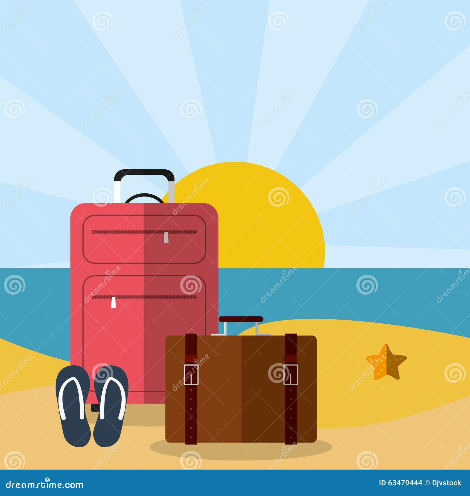 Summer, Vacations and Travel Stock Vector - Illustration of concept ...