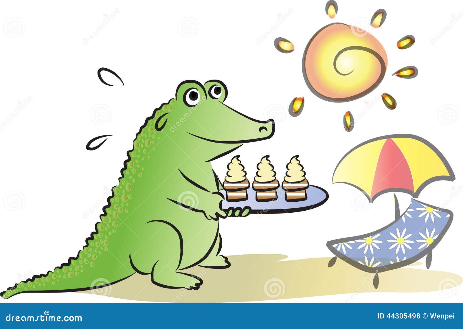 Summer stock illustration. Illustration of crocodile - 44305498