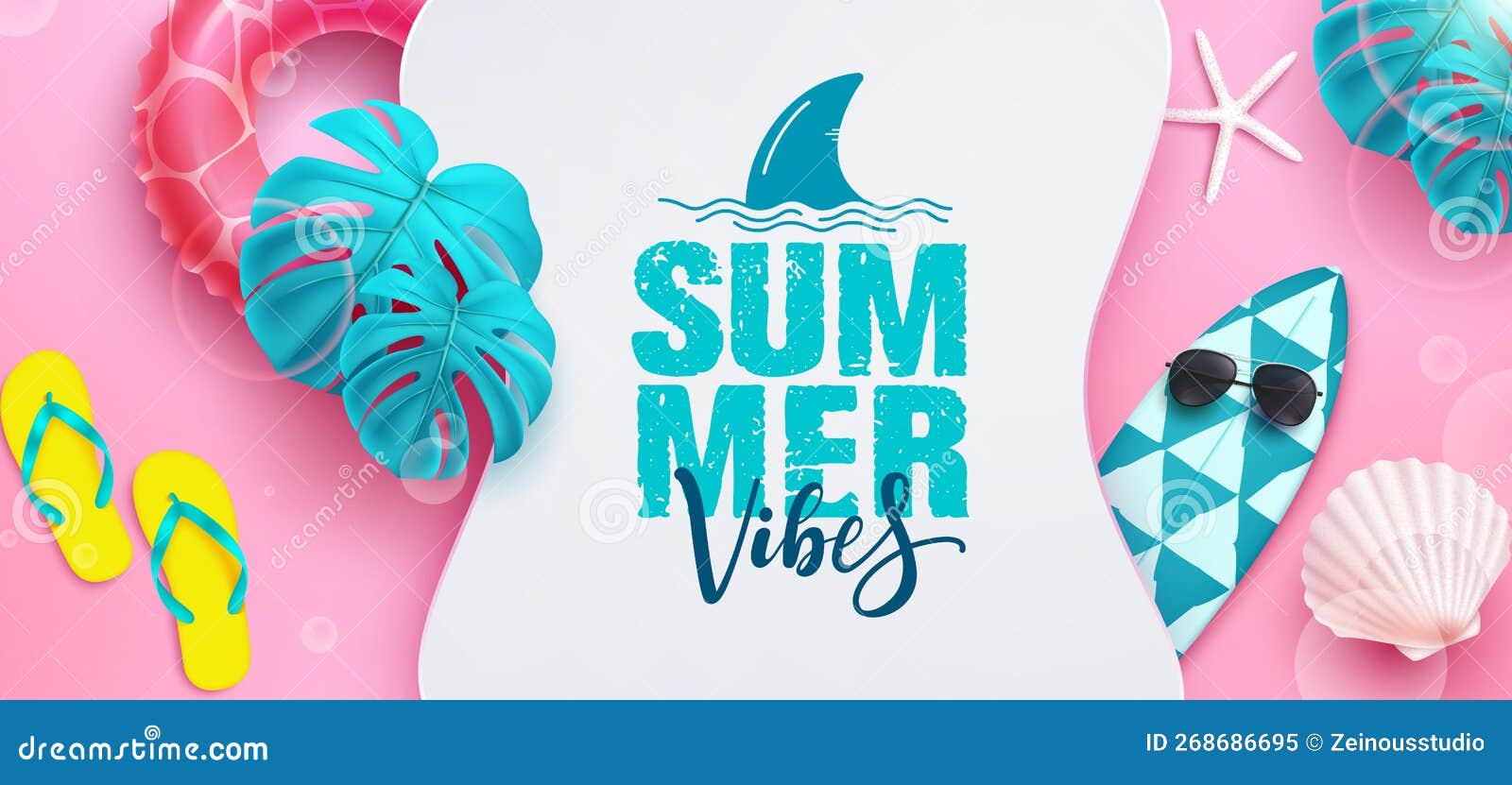 Summer Vibes Vector Deign. Summer Vibes Text in White Empty Space with ...