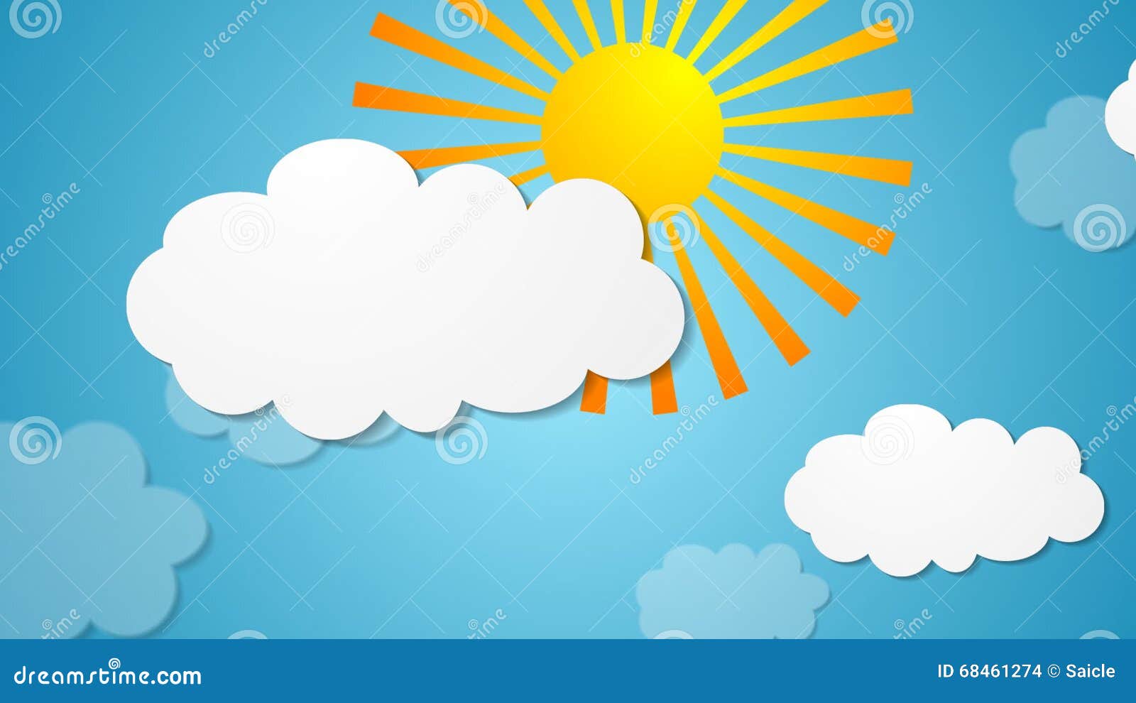 Summer Video Animation with Sun and Clouds Stock Footage - Video of ...