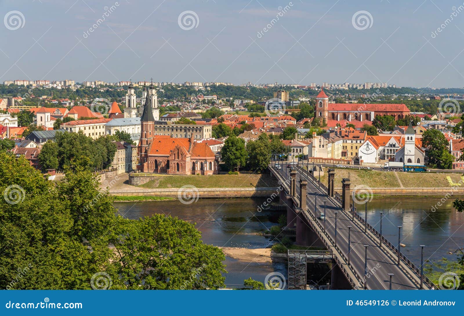 Summer View of Kaunas - Lithuania Stock Photo - Image of history ...