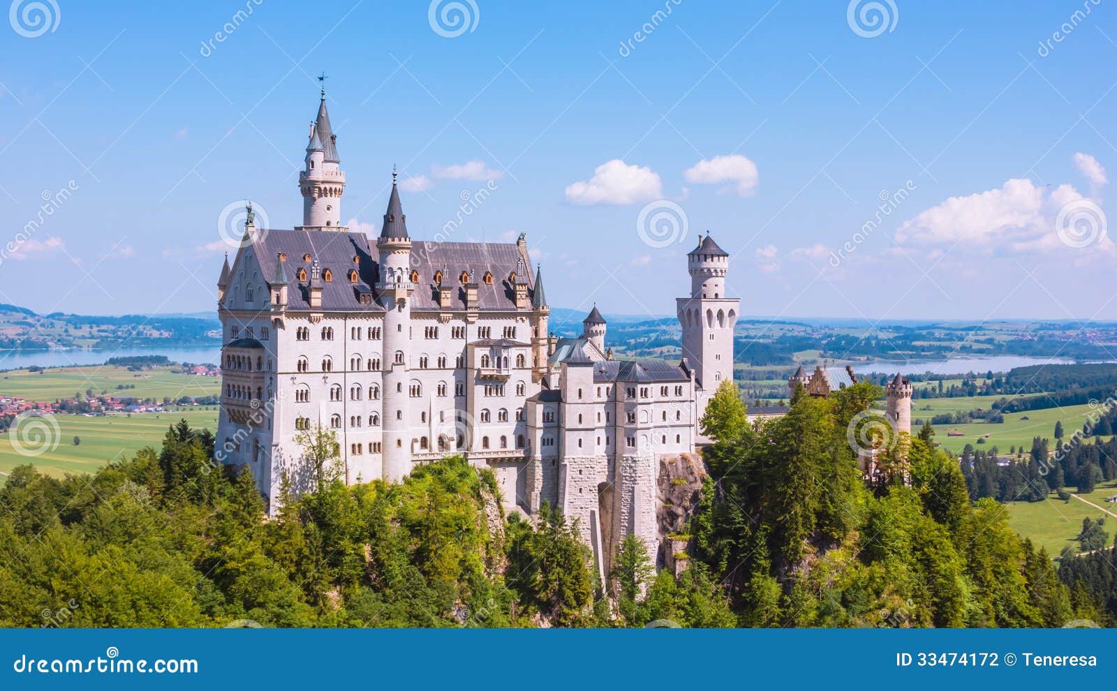Summer View of Neuschwanstein Castle Stock Photo - Image of famous ...