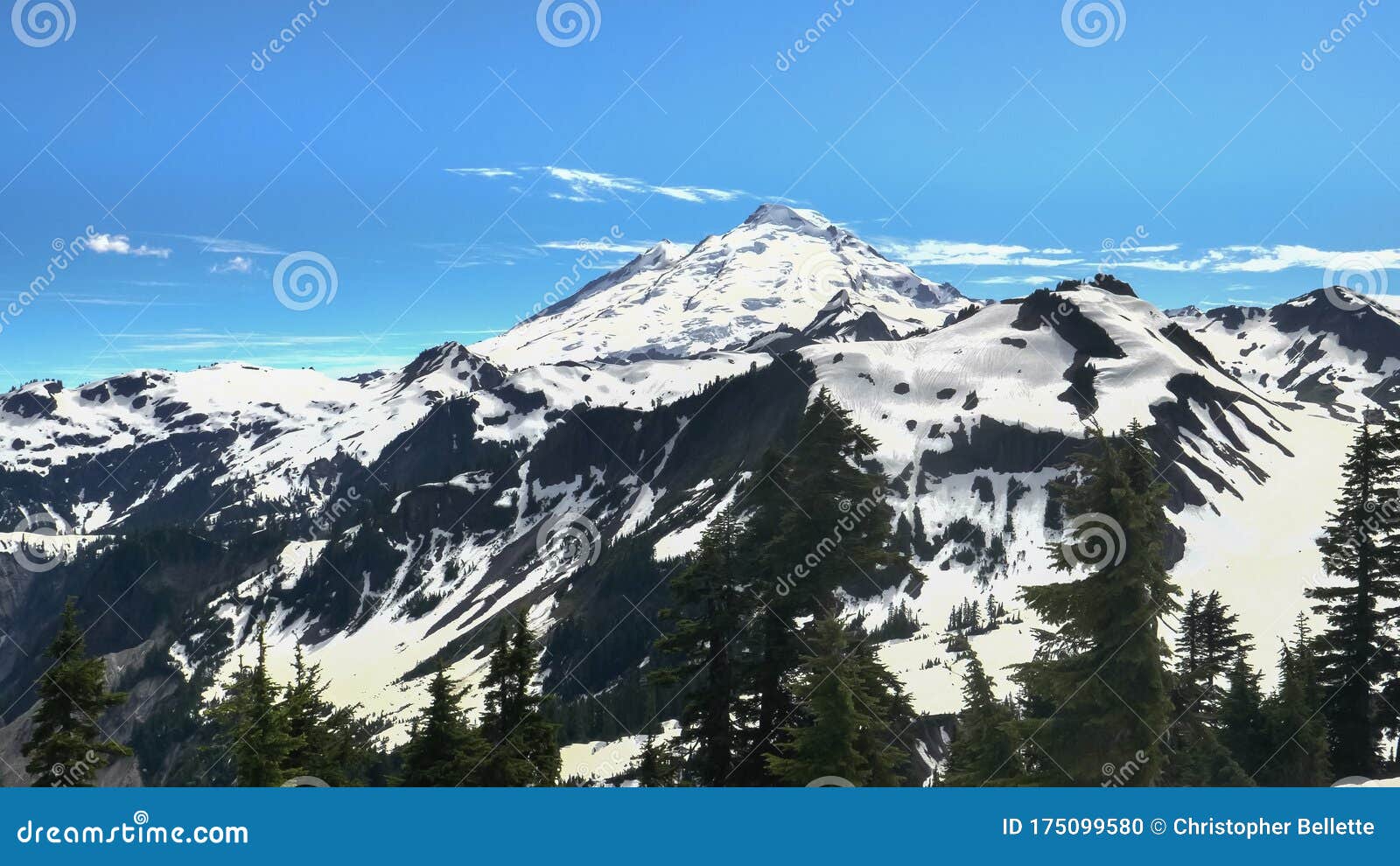 Summer View of Snow Covered Mt Baker in Washington State Stock Photo ...