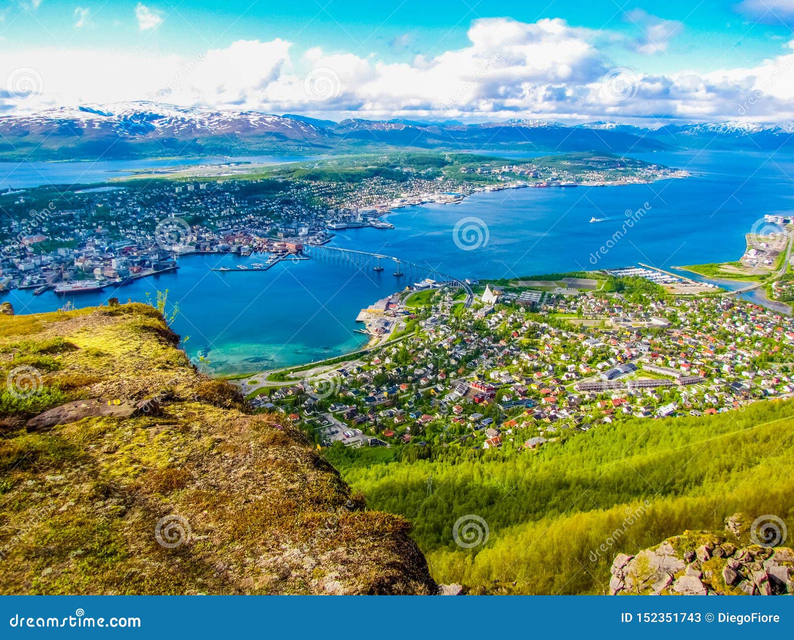 Summer View of Tromso, Norway Stock Image - Image of clouds, norwegian ...