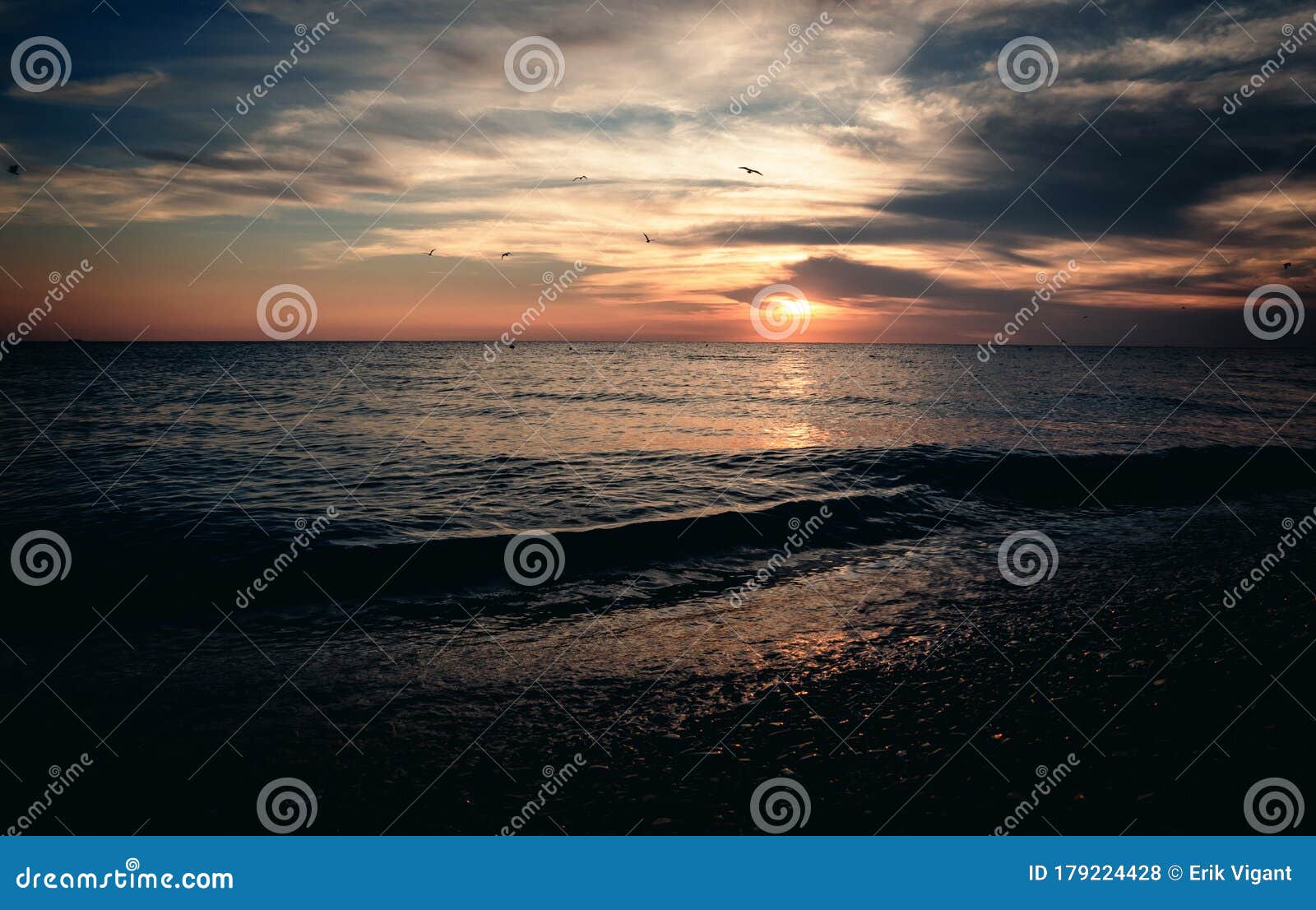 Summer Warm Calm Evening Sea at Sunset Stock Photo - Image of sandy ...