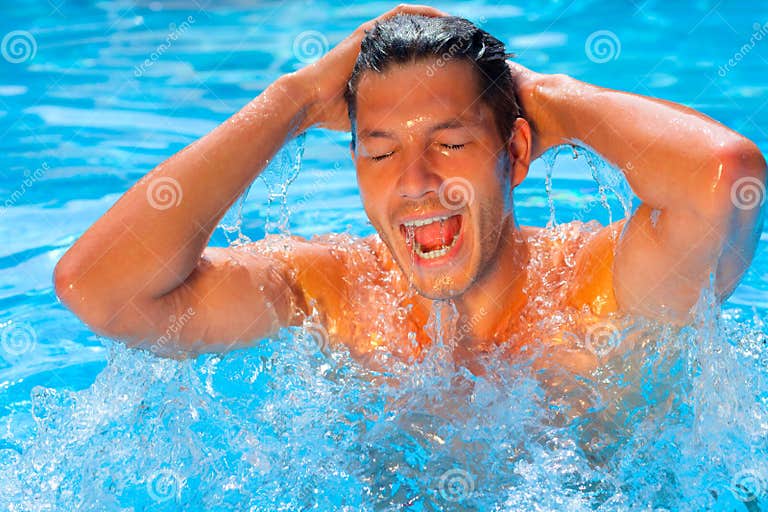 Summer water man stock photo. Image of male, friends - 13279288