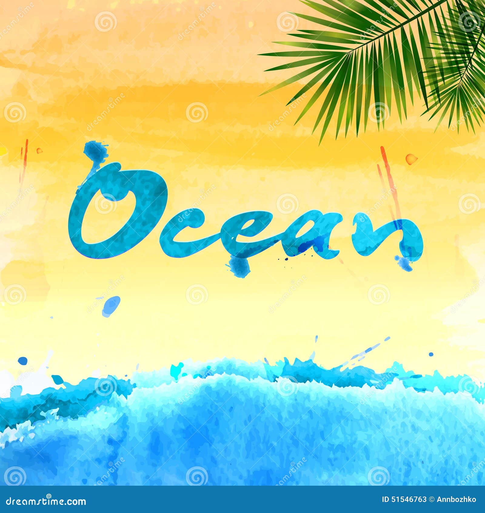 Summer Watercolor Background Stock Vector - Illustration of brush ...