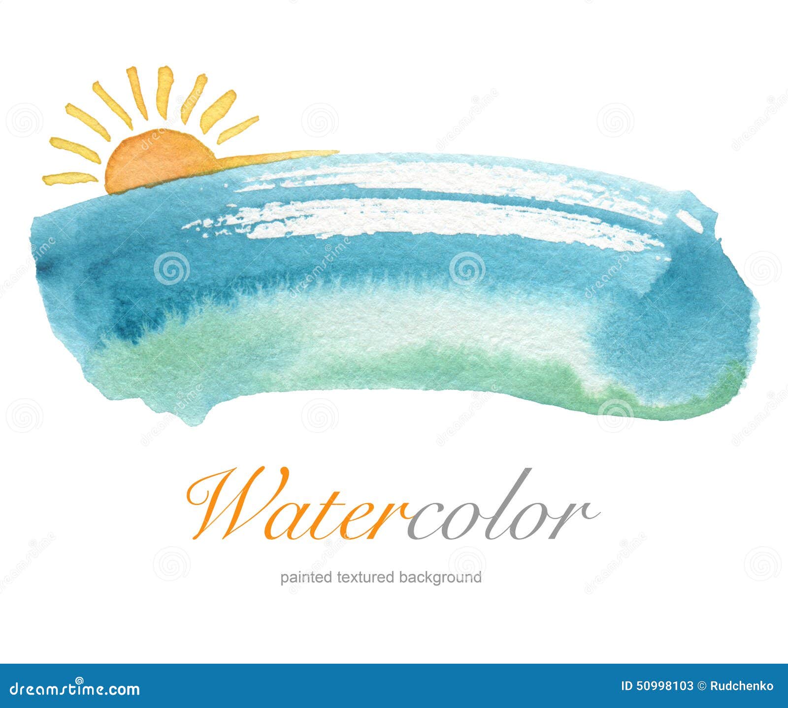 Summer Watercolor Hand Painted Background. Stock Image - Image of color ...