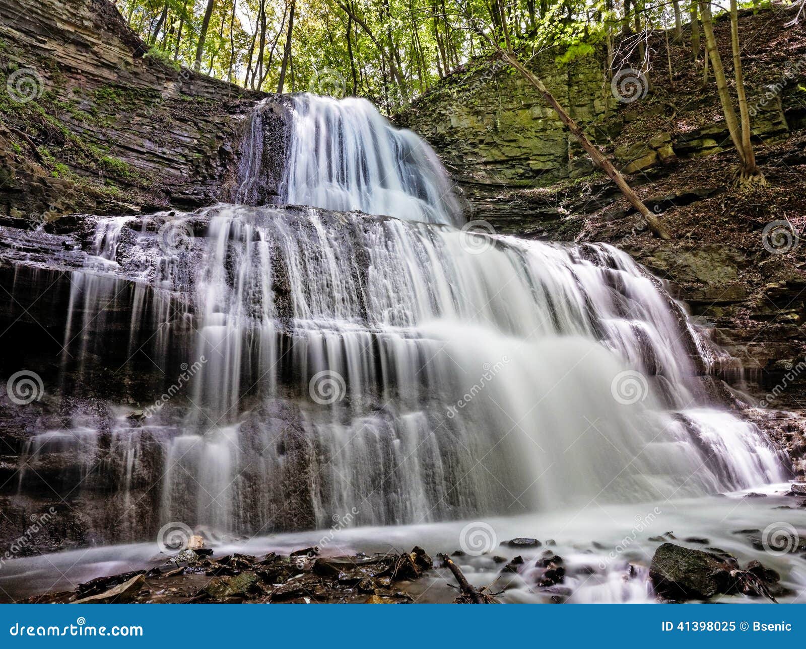 Summer Waterfall stock image. Image of blurred, stream - 41398025