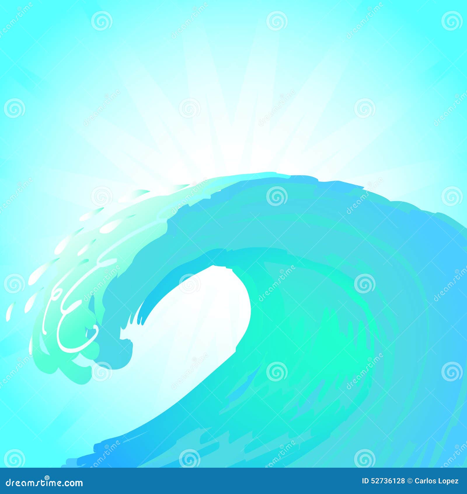 Summer Waves Background Vector Illustration | CartoonDealer.com #52736128