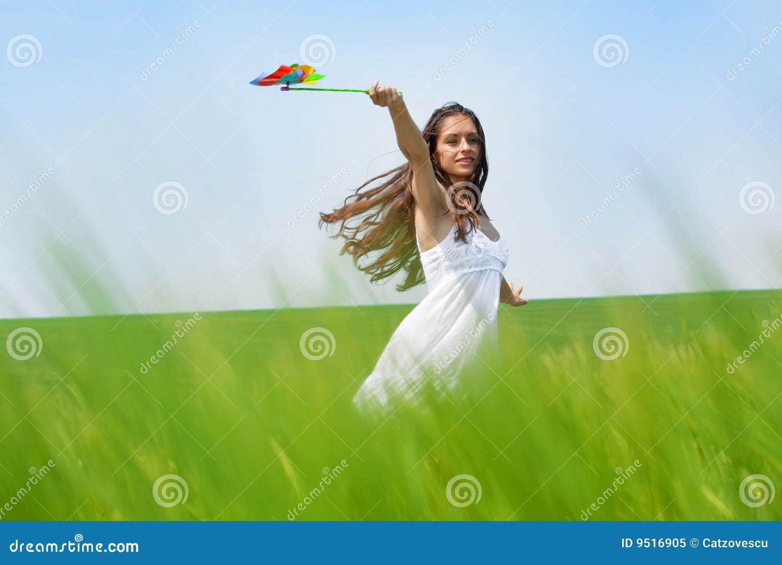 Summer wind stock image. Image of freedom, dress, arms - 9516905