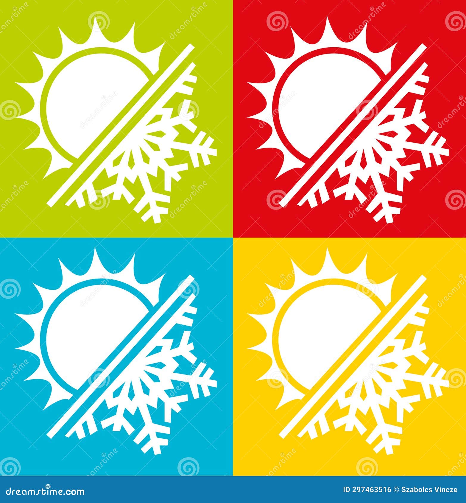 Summer and winter icon stock vector. Illustration of circle - 297463516