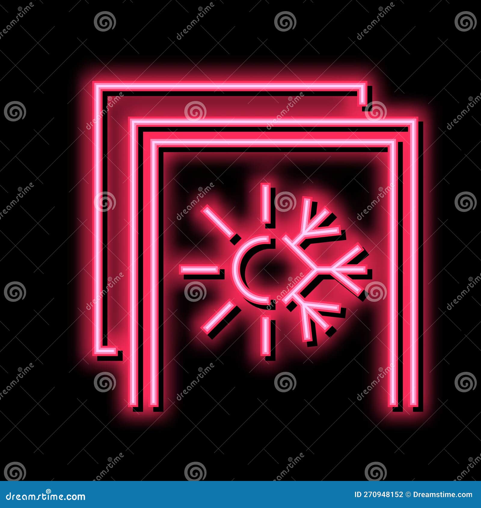 Summer and Winter Insulation Layer Neon Glow Icon Illustration Stock ...