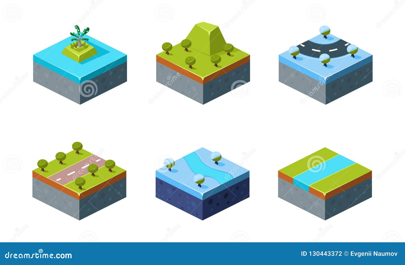 Game Platforms Set, Ice, Illustration Isolated On White Background ...