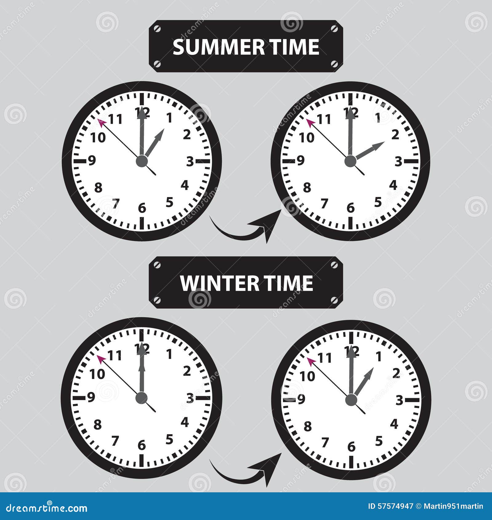 Summer and Winter Time Shifting Icons Stock Illustration - Illustration ...