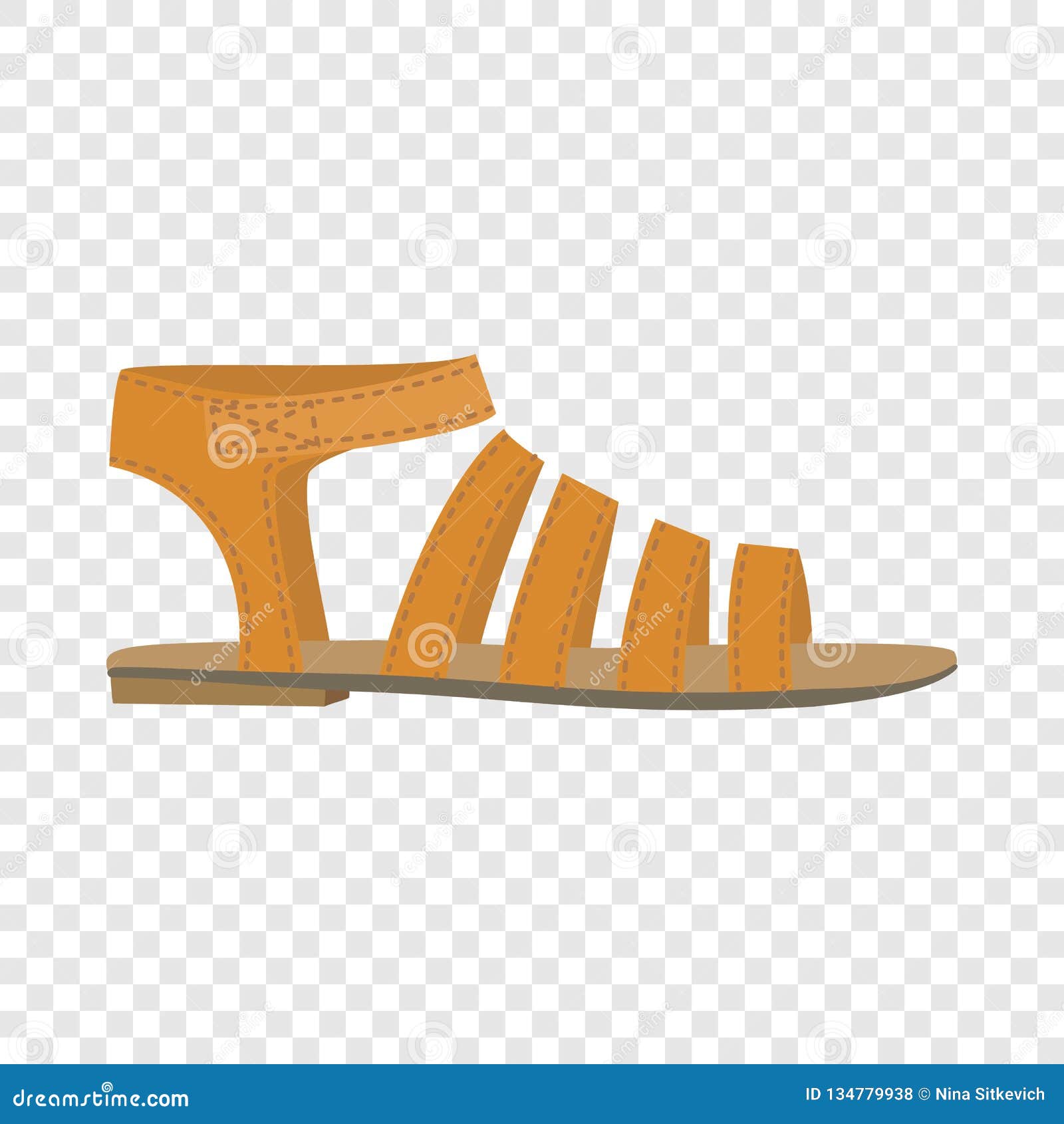 Summer Woman Sandal Icon, Flat Style Stock Vector - Illustration of ...