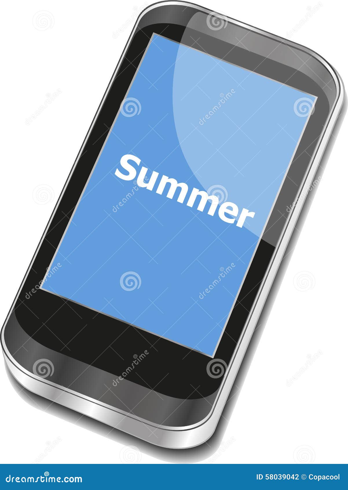 Summer Word on Smart Phone Screen, Holiday Stock Illustration ...