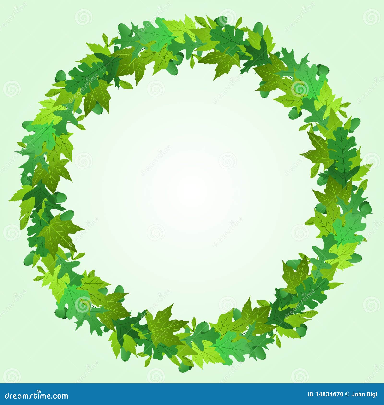 Summer wreath stock vector. Illustration of wreath, leaf - 14834670