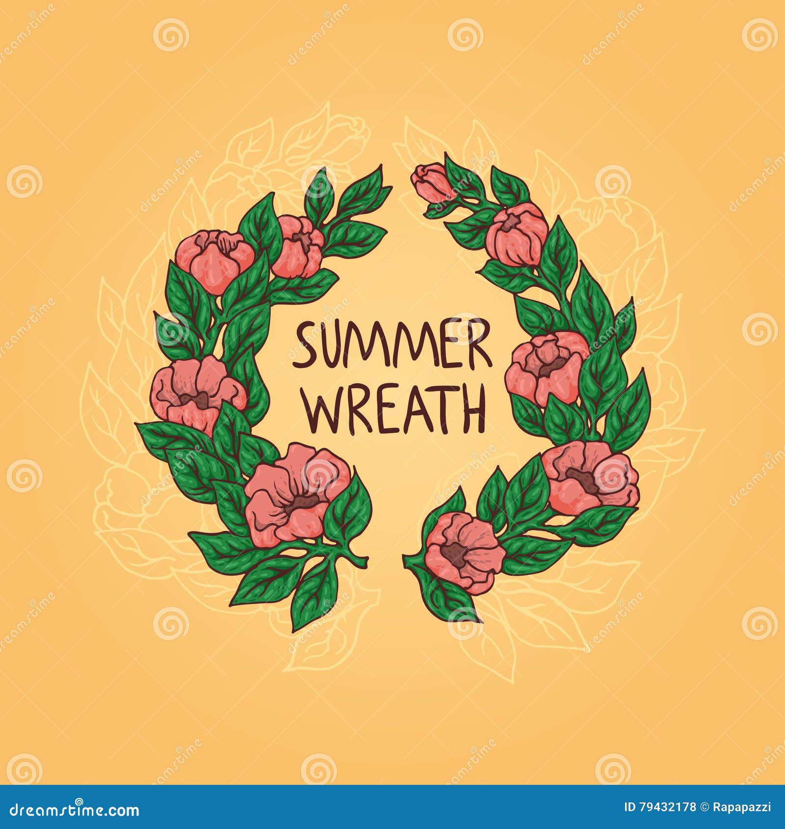 Summer wreath stock vector. Illustration of garland, isolated - 79432178