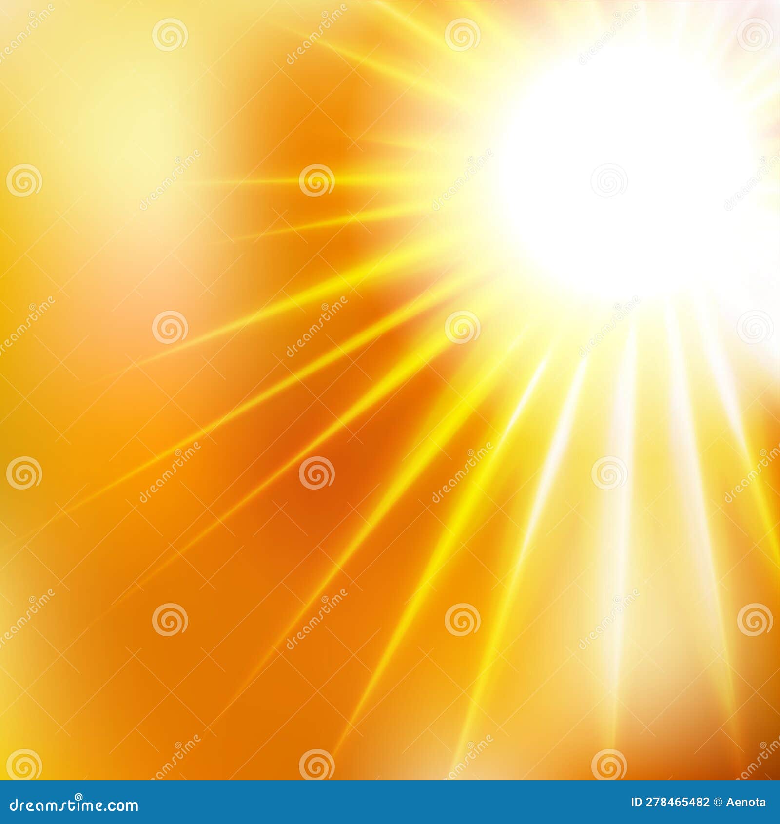Summer Yellow Warm Sunshine Soft Focus Burst Vector Blurred Radiant Sun ...