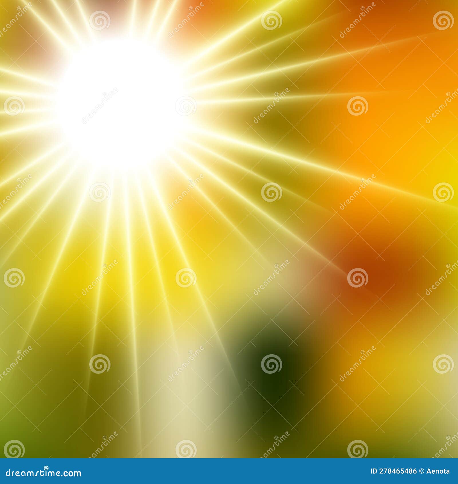 Summer Yellow Warm Sunshine Soft Focus Burst Vector Blurred Radiant Sun ...