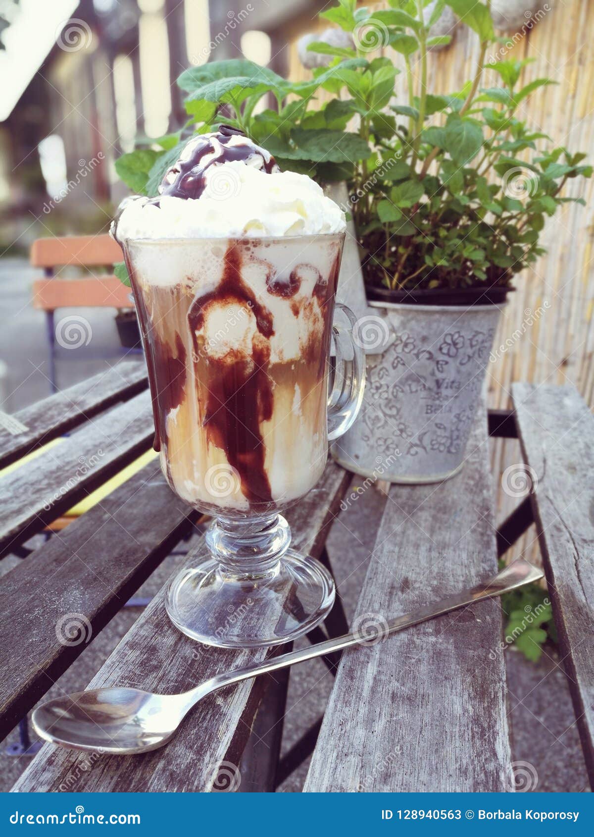 Summer Yumm: Cold Iced Coffee Latte Stock Image - Image of cream ...