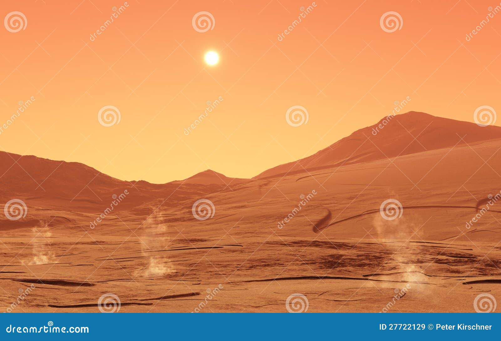 Summerday from Mars stock illustration. Illustration of sand - 27722129