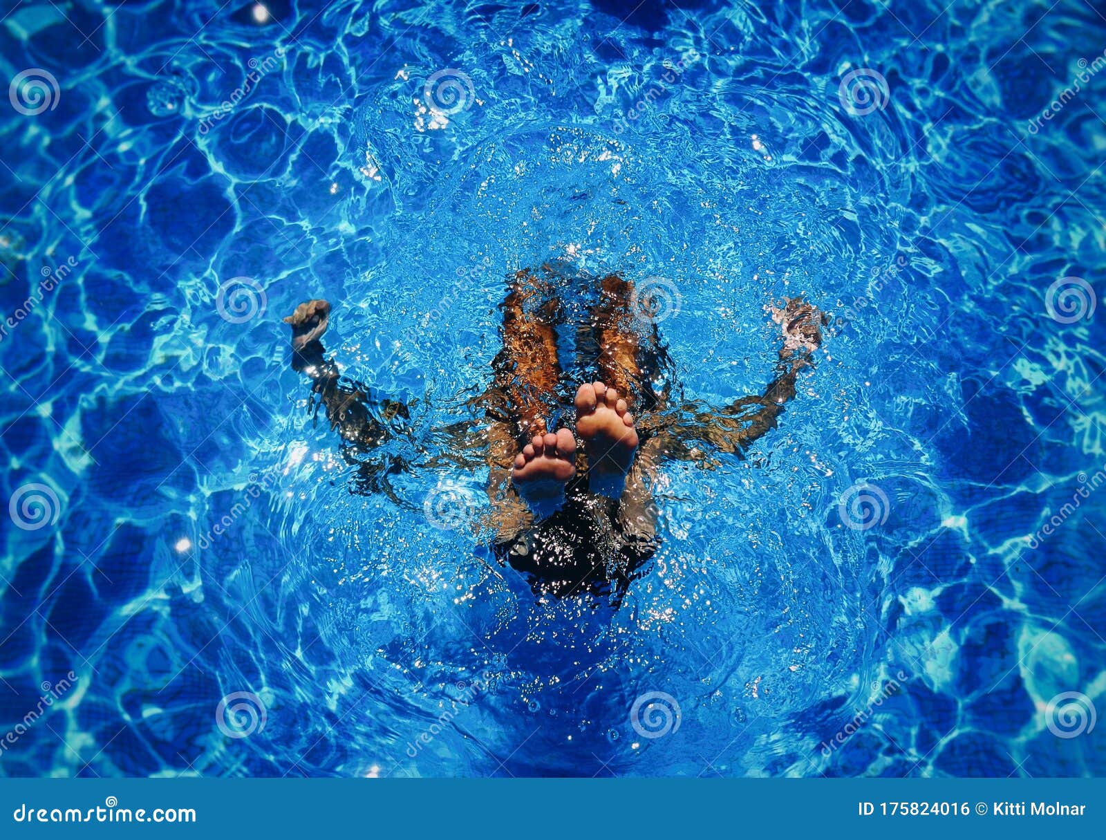 Underwater Feet And Abstract Shapes Made By Sunrays And Waves Stock ...