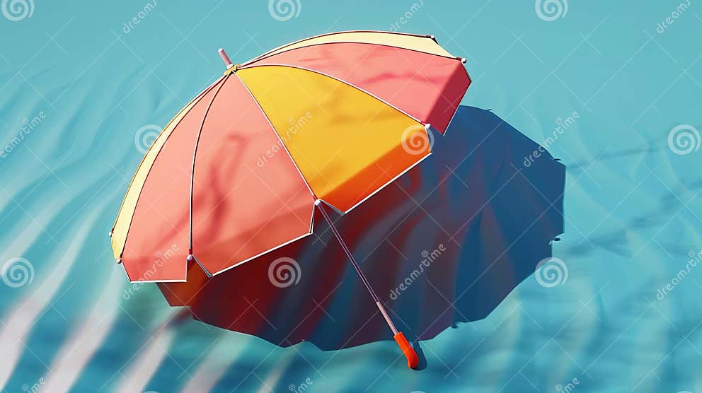 Summerthemed 3D Render of a Beach Umbrella Casting Data Visualization Shadows Stock Illustration ...