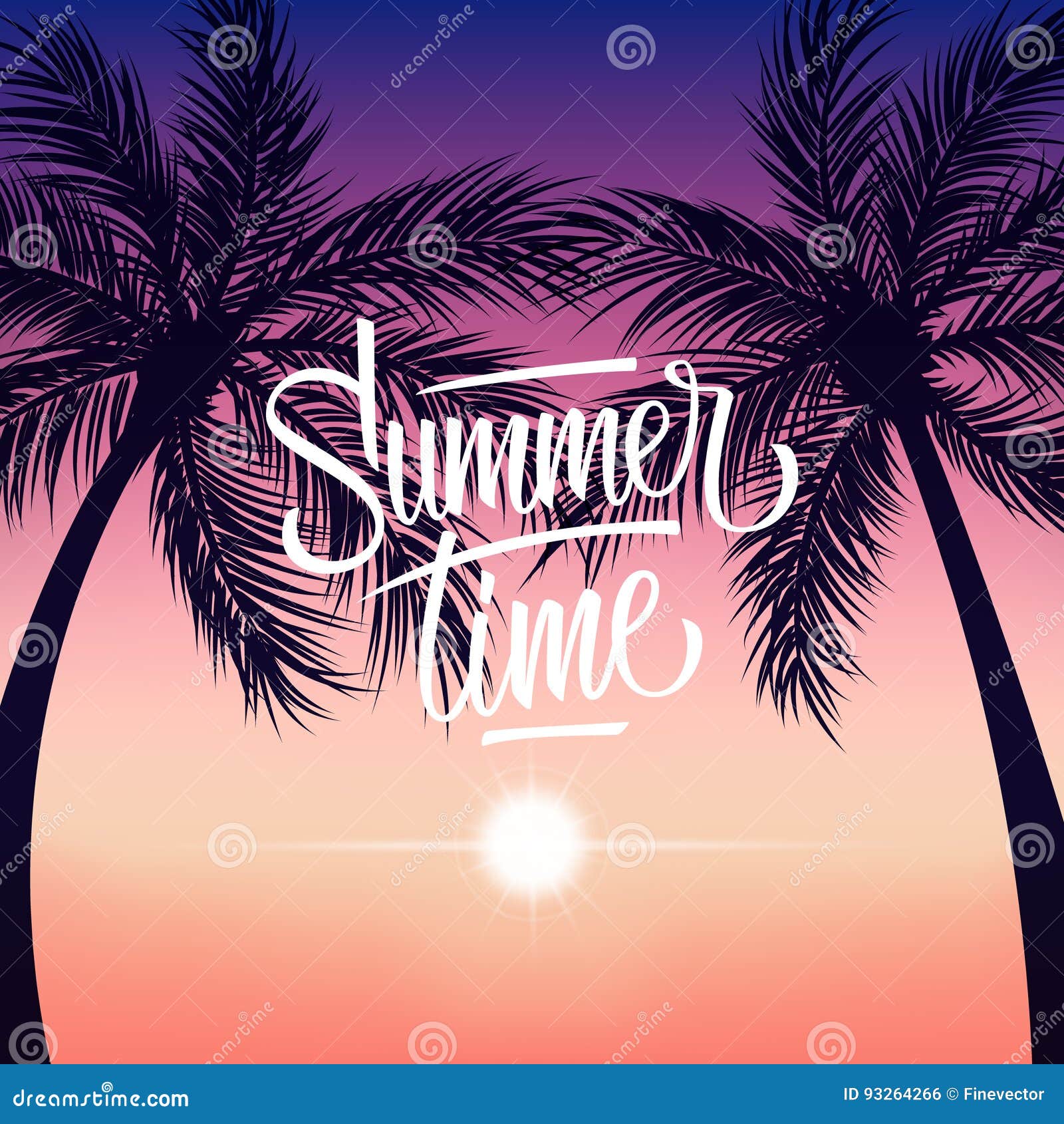 - Summertime - Handwritten Lettering Word Vector Illustration ...