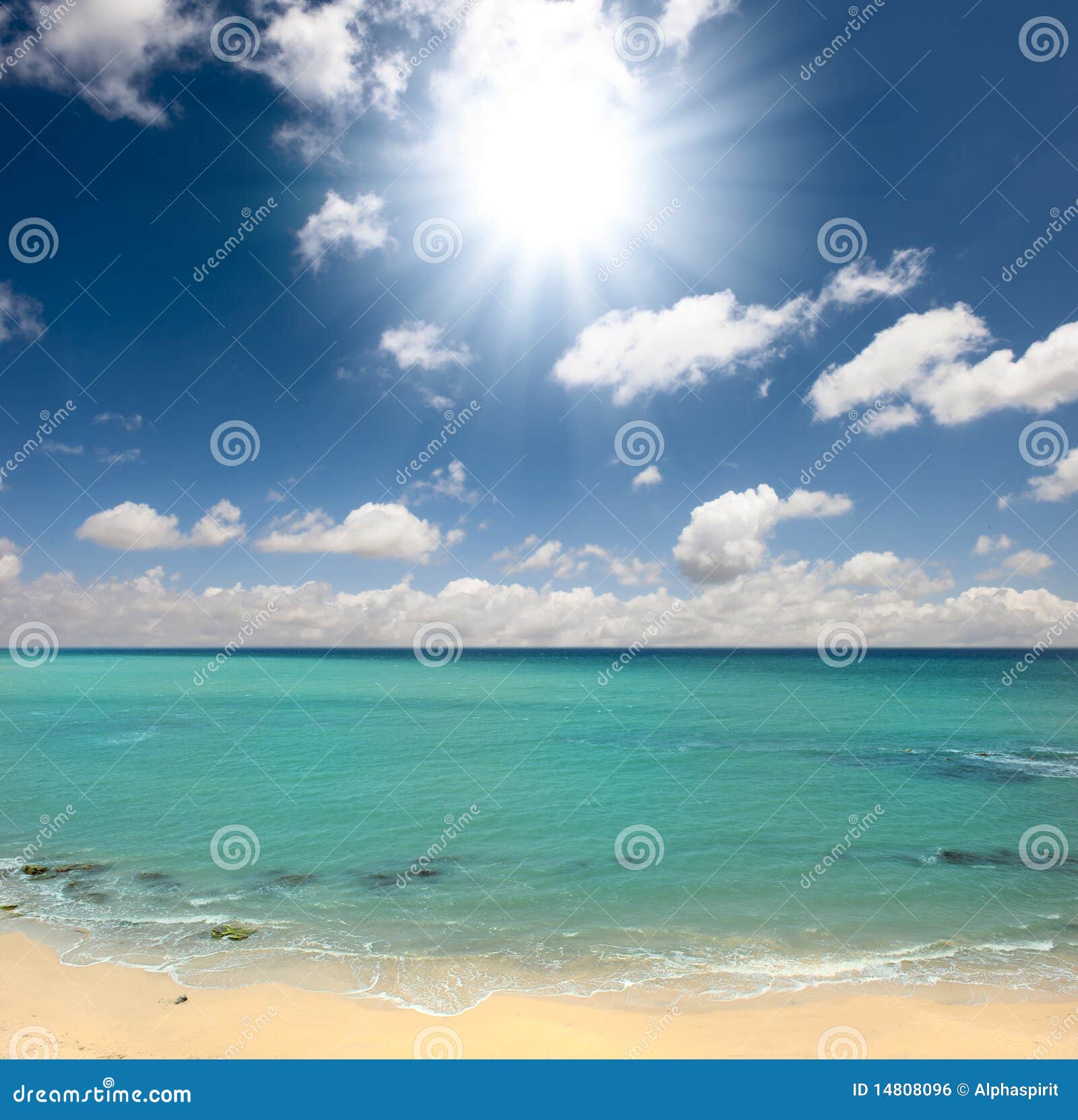 Summertime beach stock photo. Image of sunny, ocean, scenray - 14808096