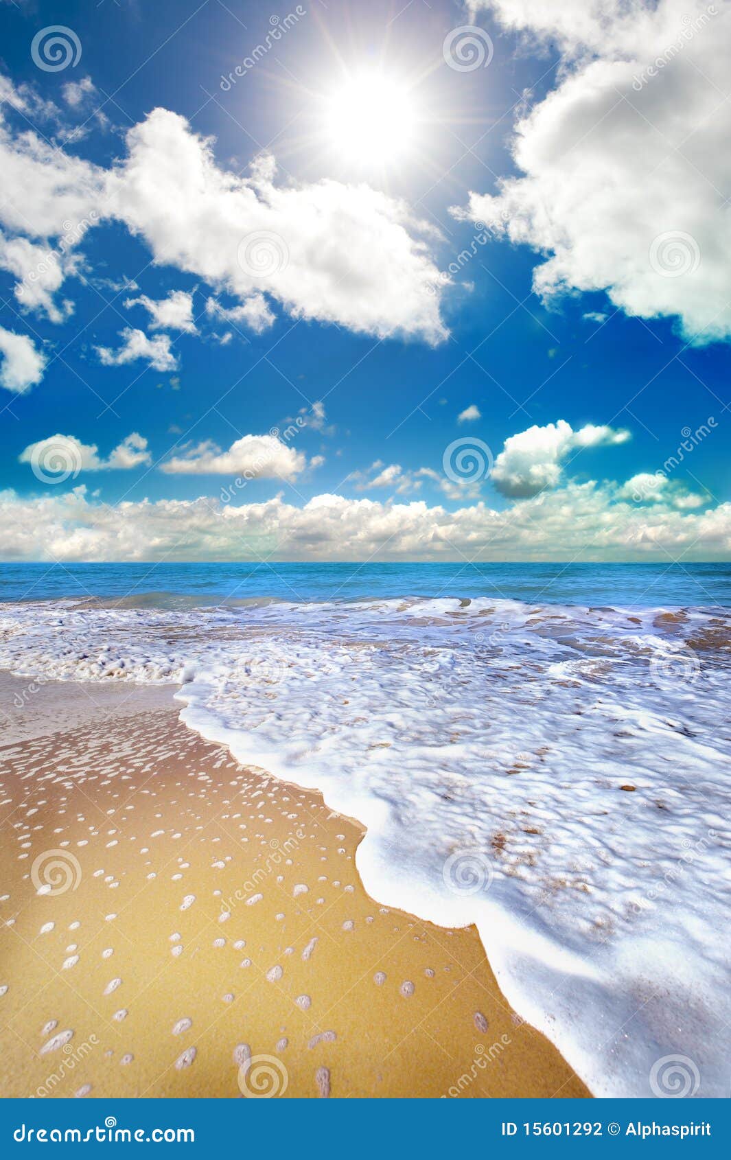 Summertime beach stock photo. Image of glow, marine, cloudy - 15601292