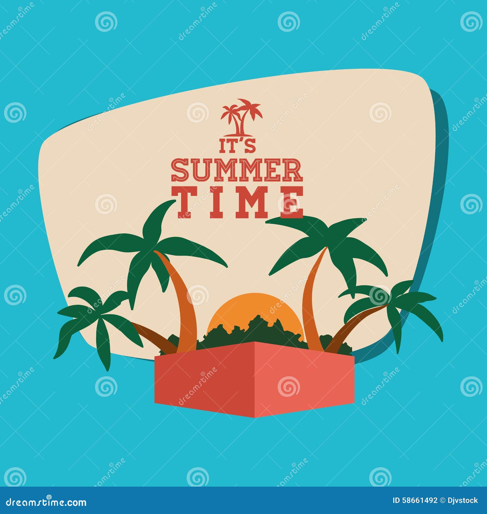 Summertime design stock vector. Illustration of relaxation - 58661492