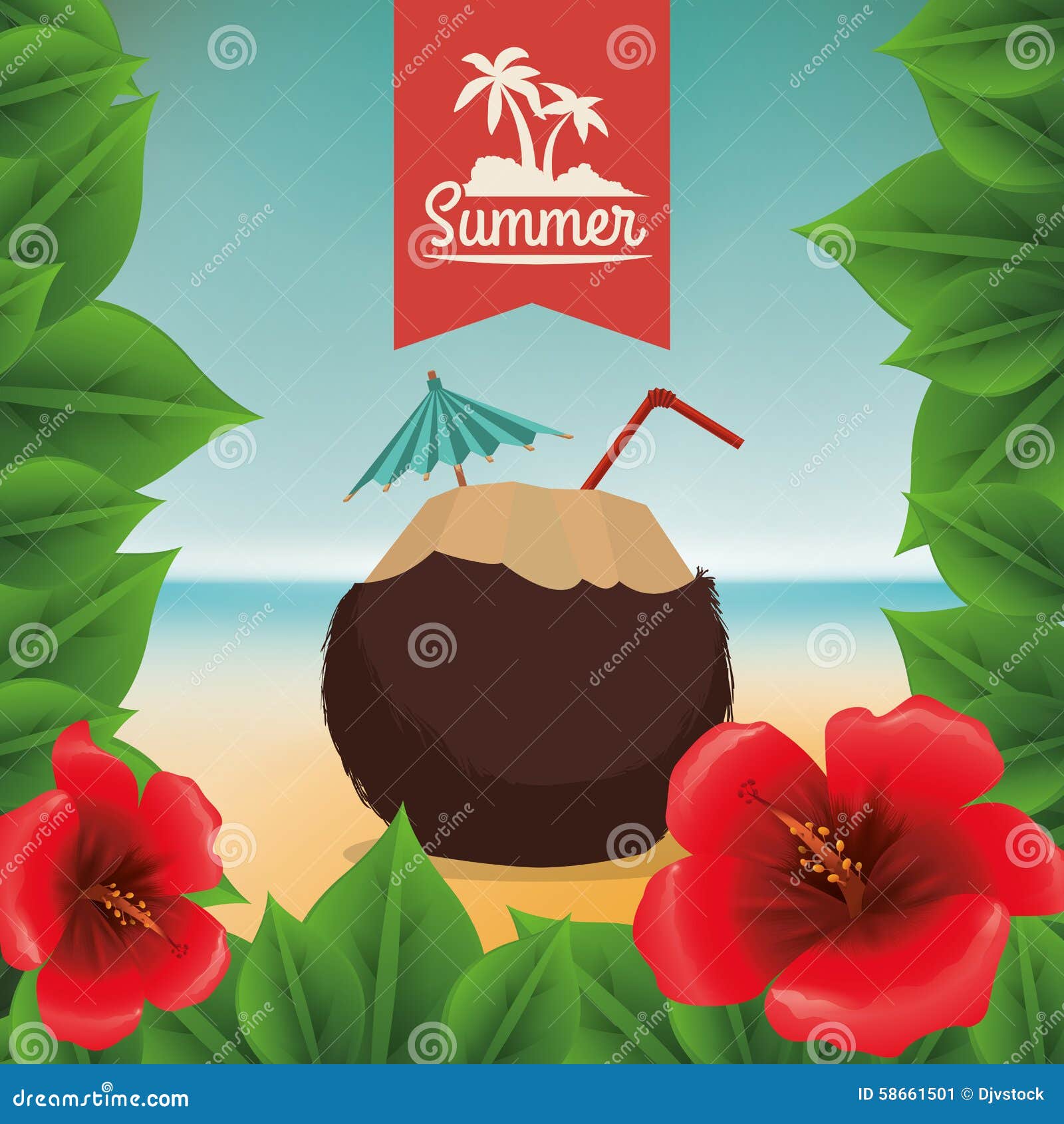 Summertime design stock vector. Illustration of nature - 58661501