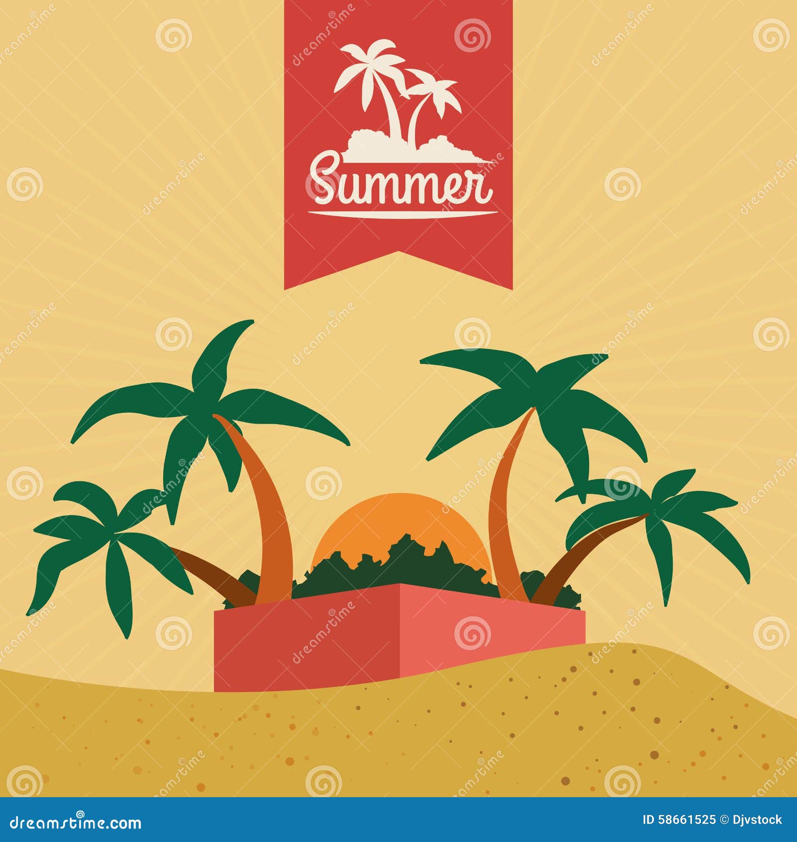 Summertime design stock vector. Illustration of beautiful - 58661525
